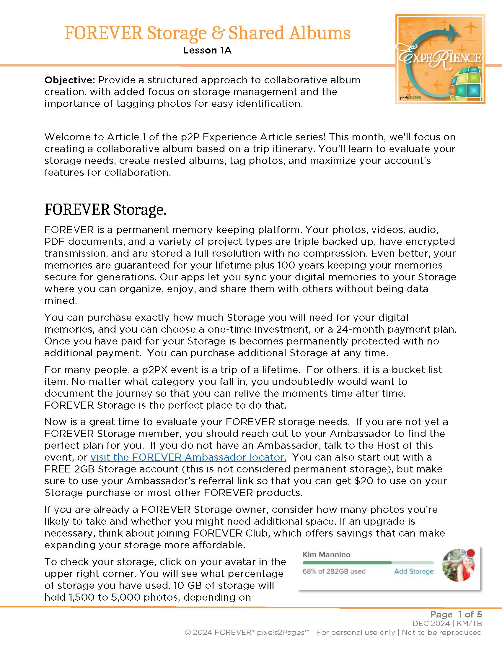 pixels2Pages | p2PX Lesson 1A - FOREVER Storage and Shared Albums