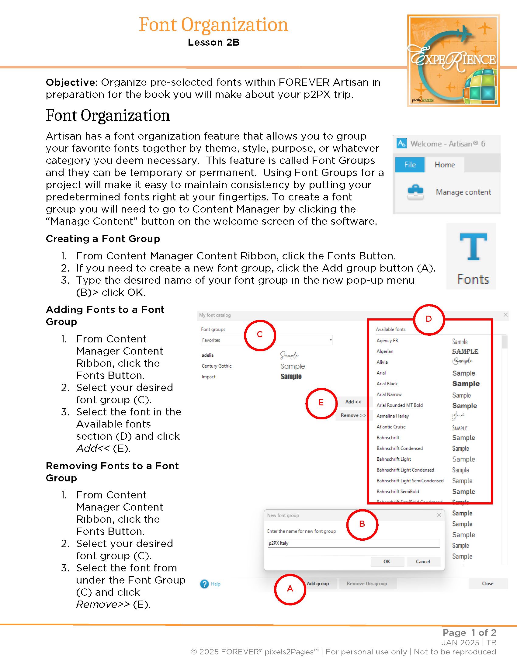 pixels2Pages | p2PX Lesson 2B - Font Organization