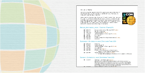 pixels2Pages | PixieCon Interactive Agenda